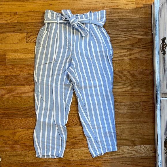 LOFT | Pants & Jumpsuits | Loft Paper Bag Striped Pants | Poshmark